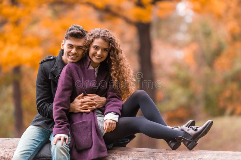 Couple on autumn walk stock image. Image of hands, love - 61486047
