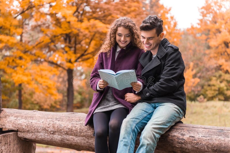 Couple on autumn walk stock photo. Image of lovers, date - 61486050