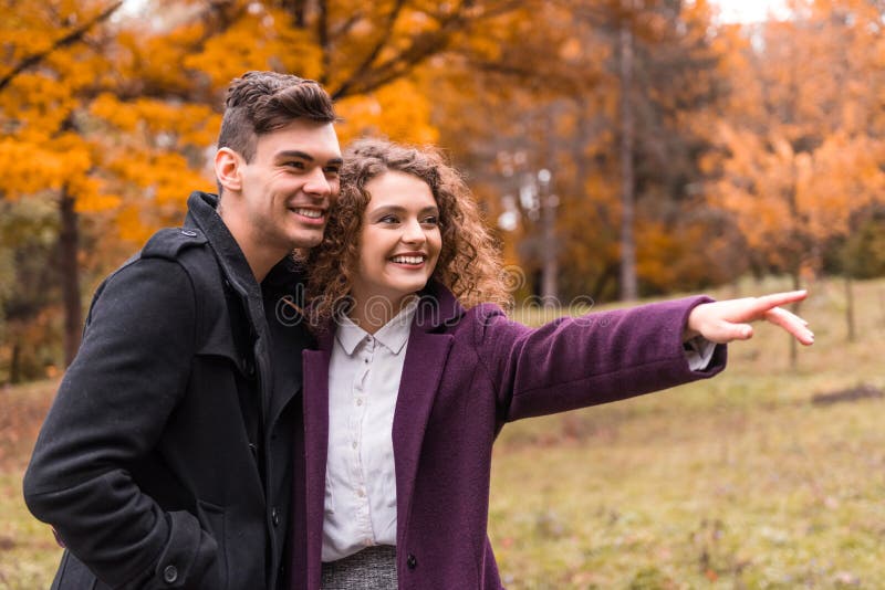 Couple on autumn walk stock photo. Image of love, male - 61486332