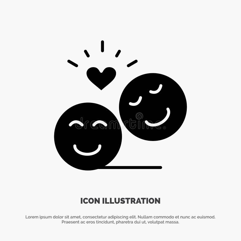 Couple, Avatar, Smiley Faces, Emojis, Valentine Solid Glyph Icon Vector ...