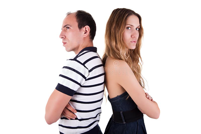 Stylish Couple Posing Back To Back Stock Image - Image of affection ...