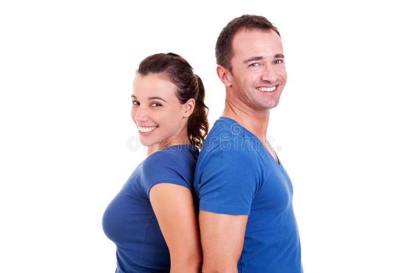 One Couple Back To Back Man Thinking and Crying Stock Image - Image of ...