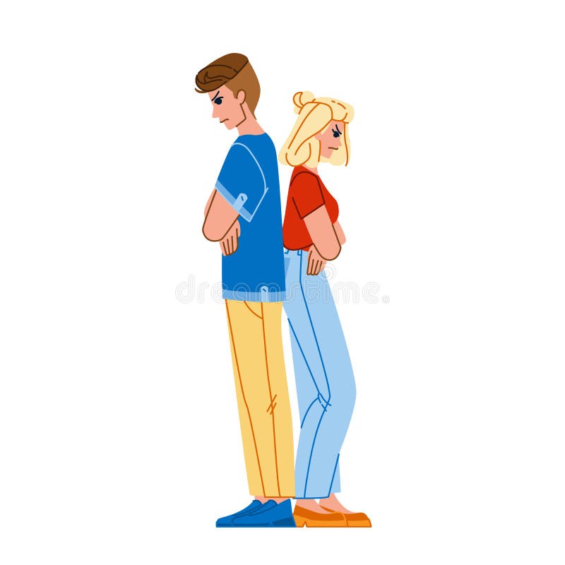 Two People Standing Back To Back Stock Illustrations 165 Two People