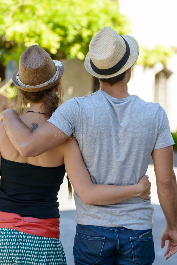 Couple Back View, on Vacation Stock Photo - Image of couple, walking ...