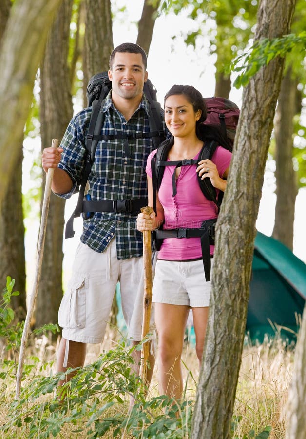 Couple with Backpacks and Map Stock Photo - Image of husband, people ...