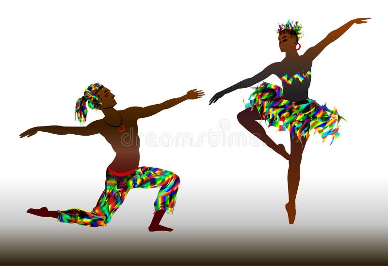 Colorful Ballet Dancer Jumping , Digital Painting with Flying Birds ...