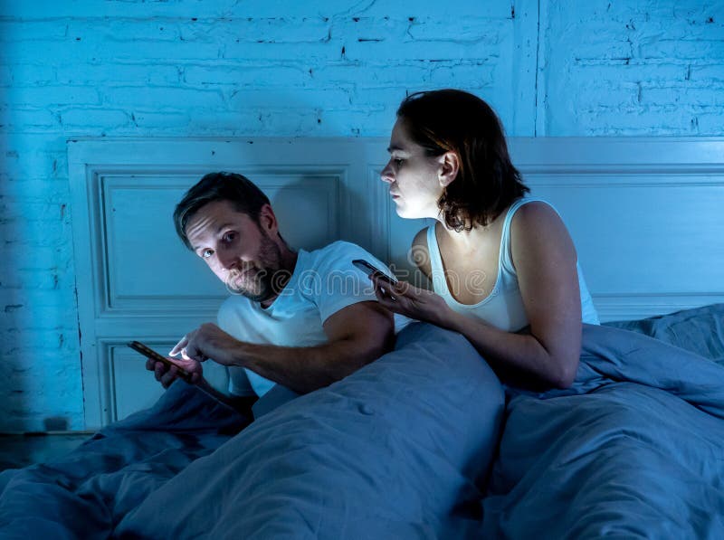 Couple in Bed Having Relationship Communication Problems Suffering from ...