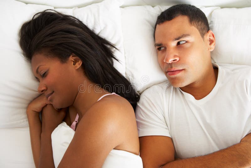 Couple in Bed with Relationship Difficulties Stock Image - Image of ...