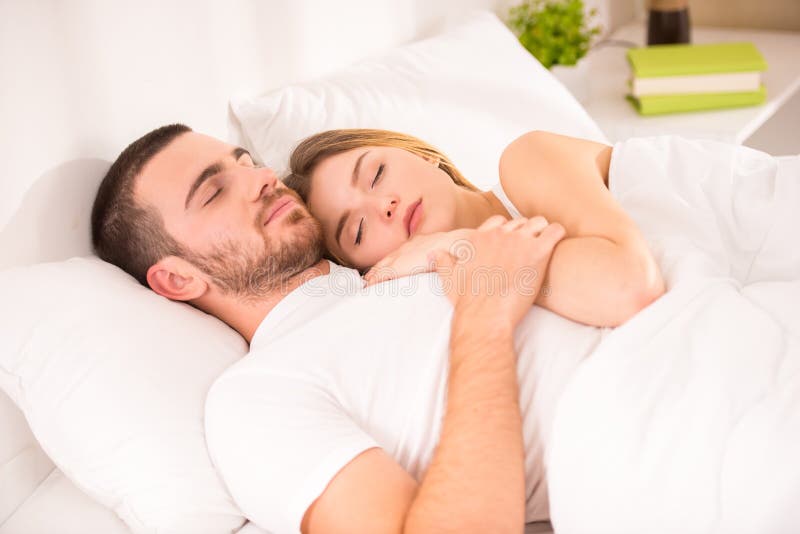 Couple in bed stock photo. Image of awake, boyfriend - 60453676