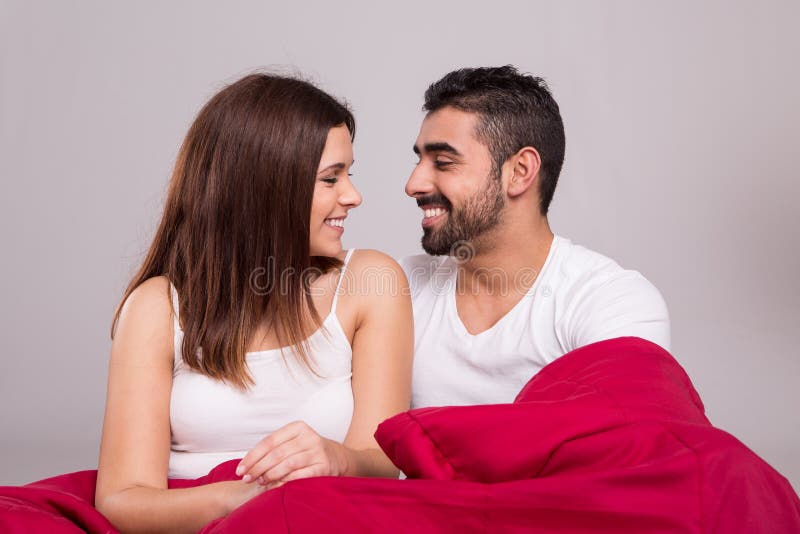 Couple in bed stock image. Image of caucasian, relationship - 37133465