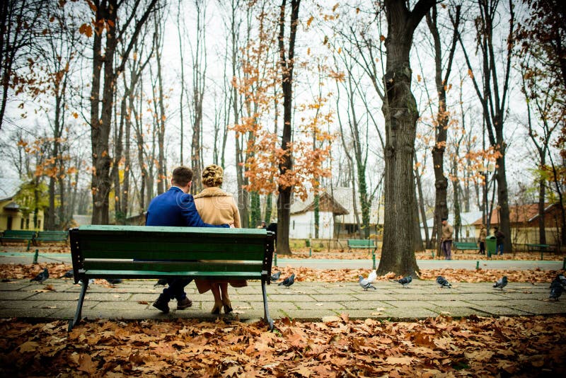 Couple on a benck stock image. Image of expressive, park - 142253309