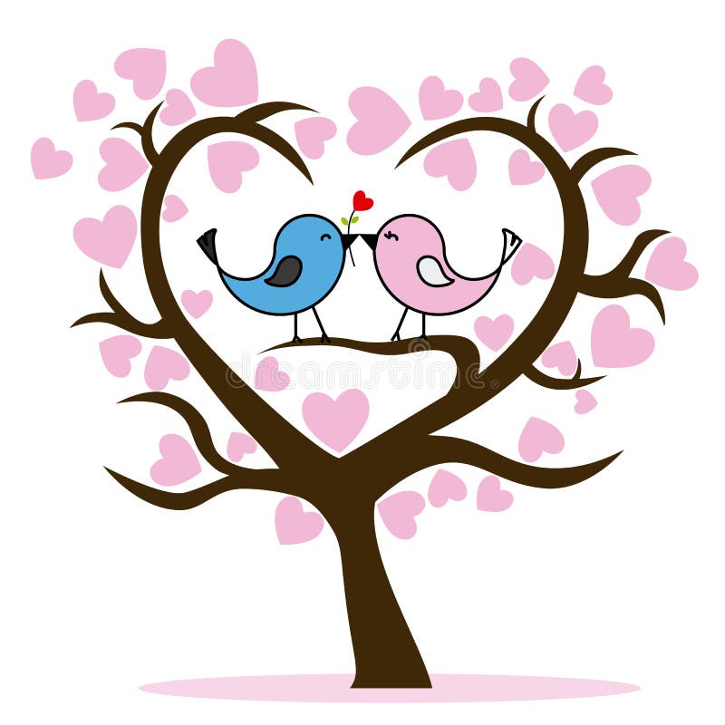 2 birds on tree stock vector. Illustration of couple - 28210550