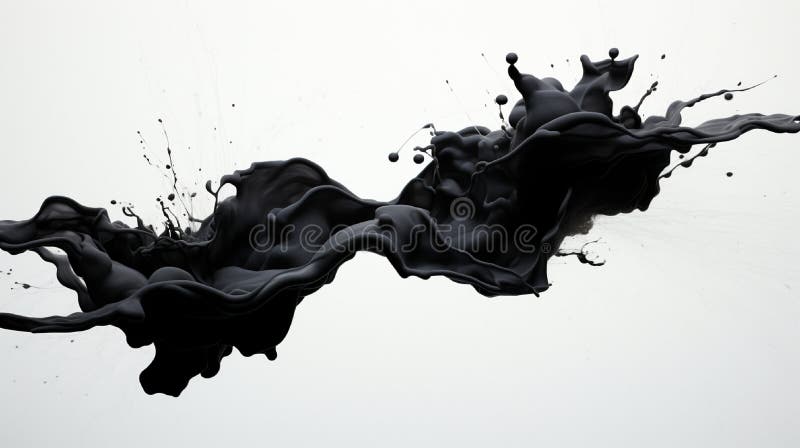 Couple of Black Liquid Ink Splash Generated by AI Tool. Stock ...