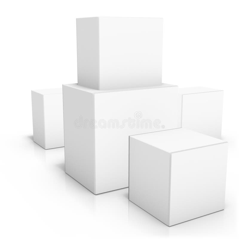 Couple of Blank Boxes on White Background Stock Illustration ...