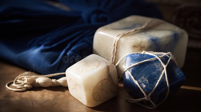 A Couple of Blocks of Soap Sitting on Top of a Table Stock Illustration ...