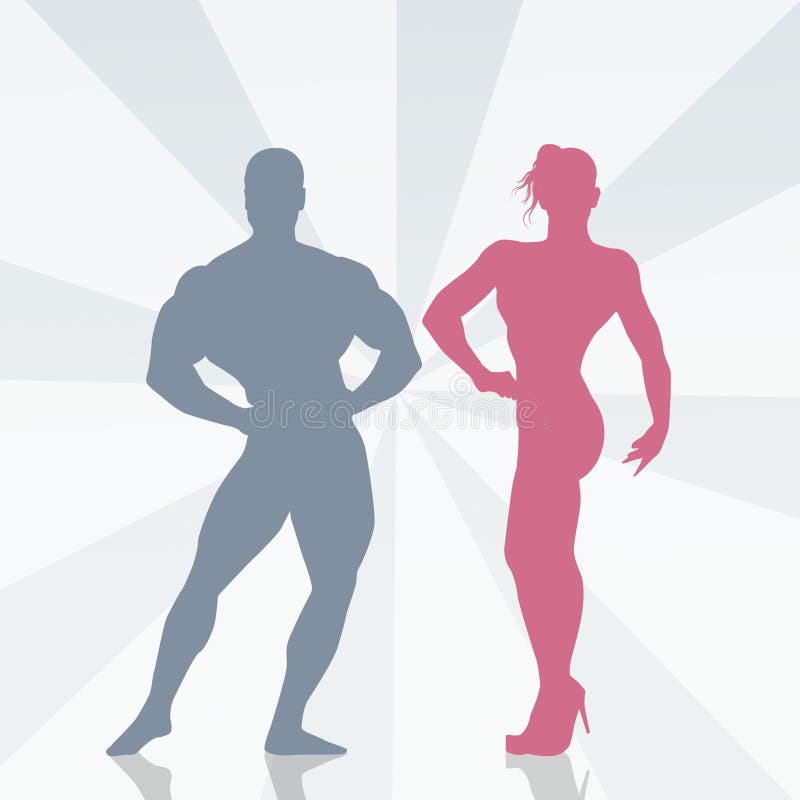 Couple of bodybuilder stock illustration. Illustration of biceps ...