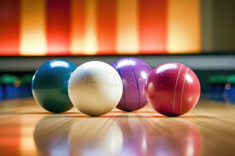 A Couple of Bowling Balls and Pins on a Bowling Alley Stock Photo ...