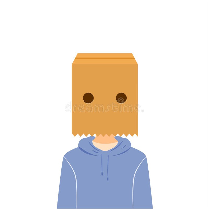 A Couple with Box on the Head. Isolated Vector Illustration Stock ...