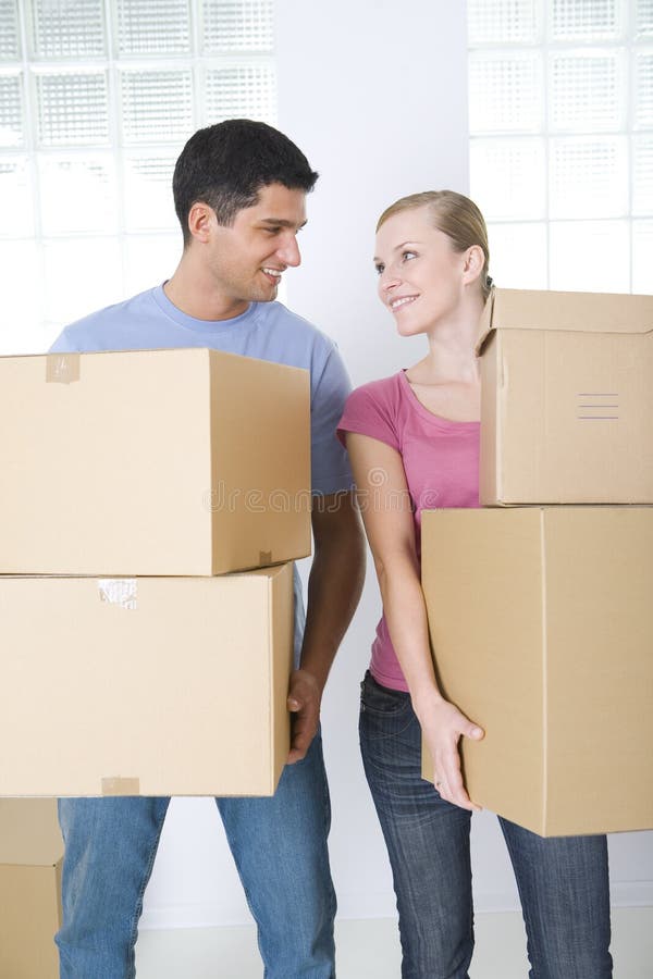 Couple with boxes stock photo. Image of carrying, lifestyle - 6501466