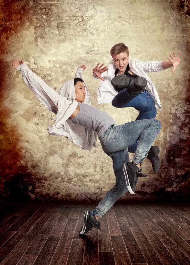 Couple Break Dancing Wall Background Stock Photos - Free & Royalty-Free ...