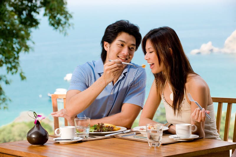Couple at Breakfast stock image. Image of outside, enjoying - 5522863