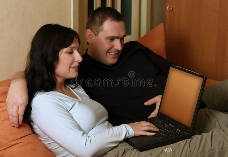 Couple Browsing WWW 3 stock image. Image of female, happy - 29951