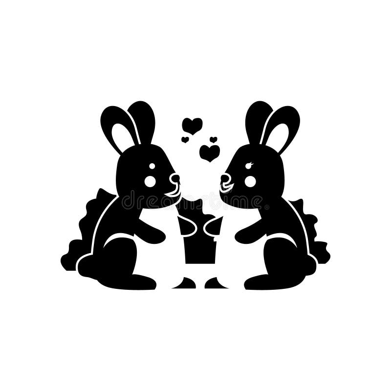 Couple Bunny in Love Design Vector Stock Vector - Illustration of card ...
