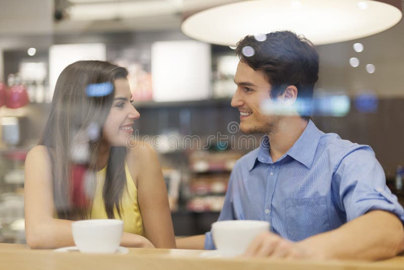 Young Couple Meet for the First Time Stock Photo - Image of female ...