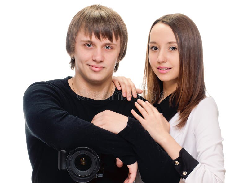 Couple with camera stock image. Image of fashion, girlfriend - 40539013