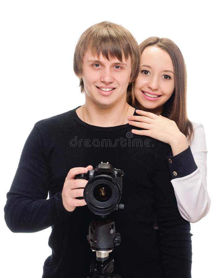 Couple with camera stock photo. Image of love, camera - 40853070