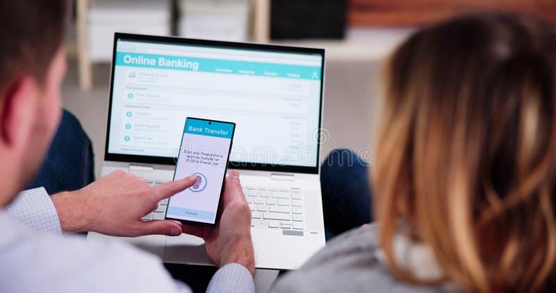 Couple Checking Bank Account Online Stock Image - Image of phone, room ...