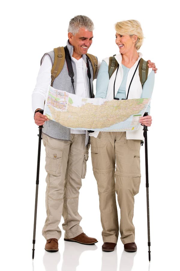 Checking on the Map for Directions Stock Photo - Image of hobby ...