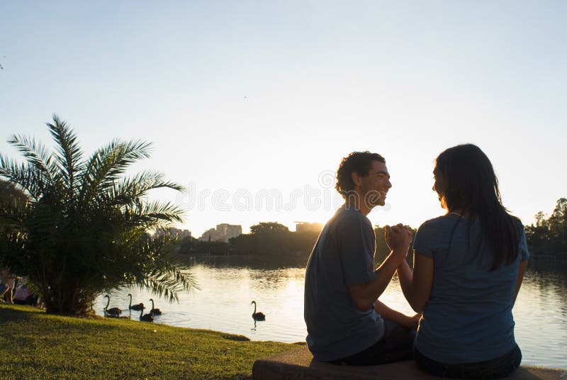 Couple Clasping Hands - Horizontal Picture. Image: 5479745