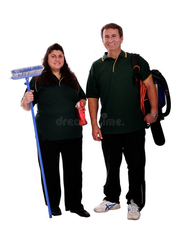 Couple of cleaners stock image. Image of people, handsome - 16389327