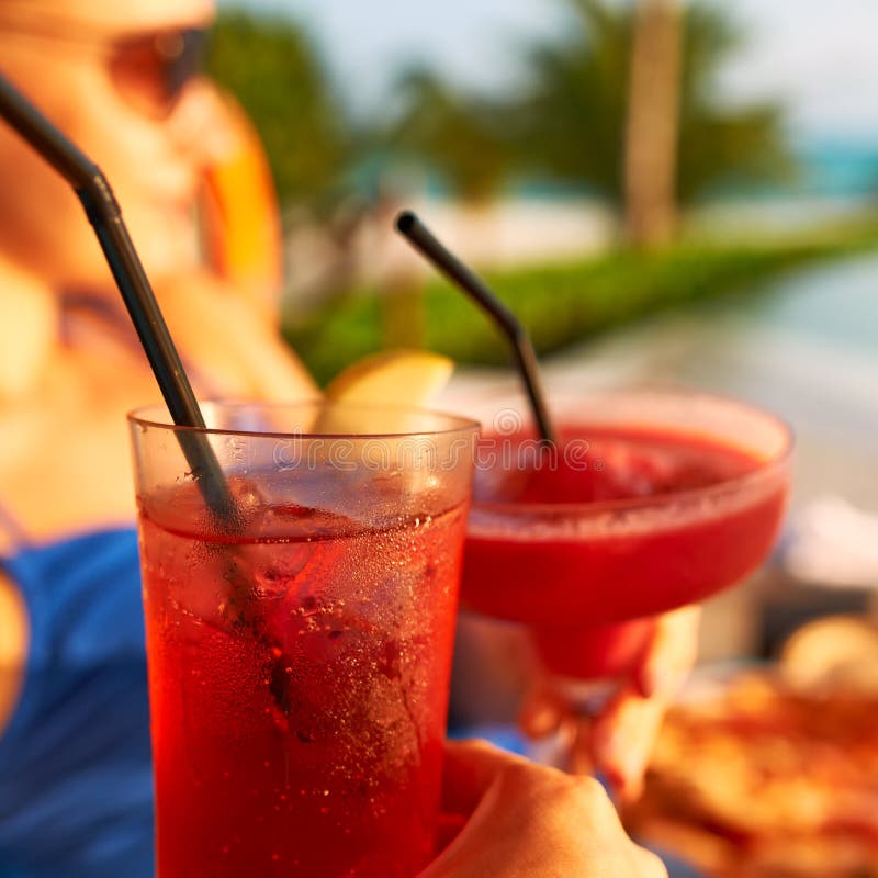 Couple Clinking Glasses with Cocktails Stock Photo - Image of clinking ...