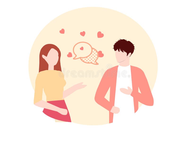 Couple Communicates a Lot, Vector Graphics Stock Vector - Illustration ...