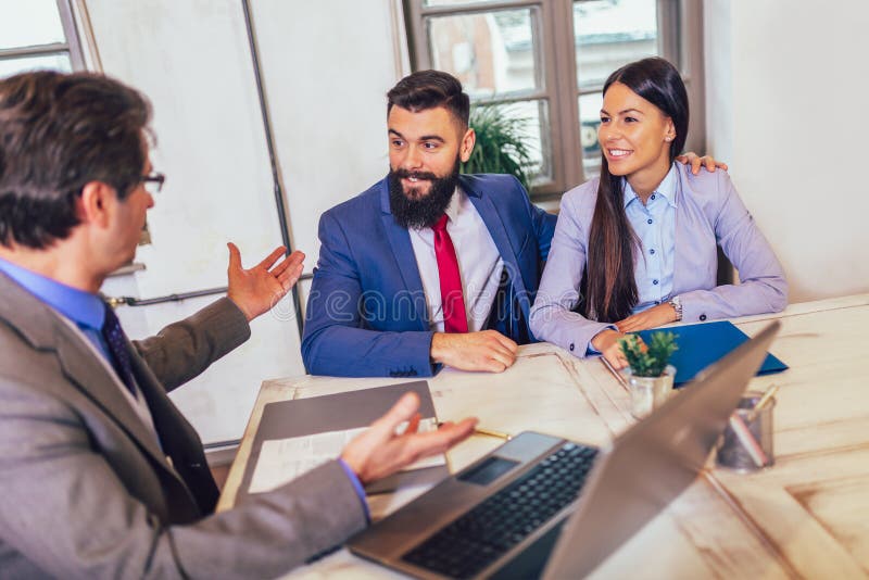 Couple on Consultation with the Bank Manager Stock Image - Image of ...