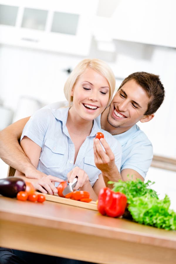 Couple Cooking Breakfast Together Stock Image - Image of breakfast ...