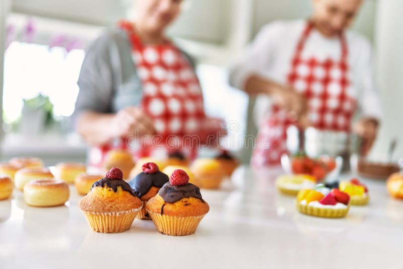 Couple Cooking Sweets at the Kitchen Stock Photo - Image of cook ...