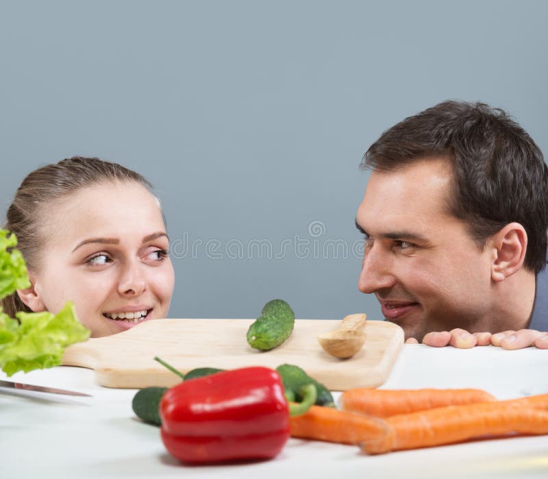 A couple cooks stock photo. Image of male, enjoy, cook - 55842838