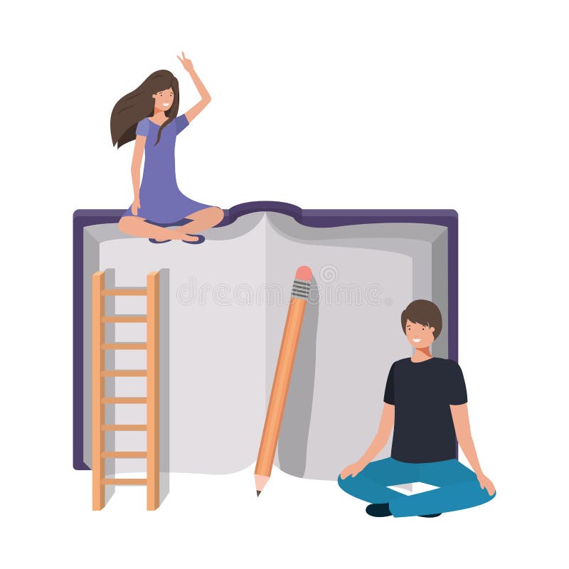 Couple with Crossed Feet and Text Book Stock Vector - Illustration of ...