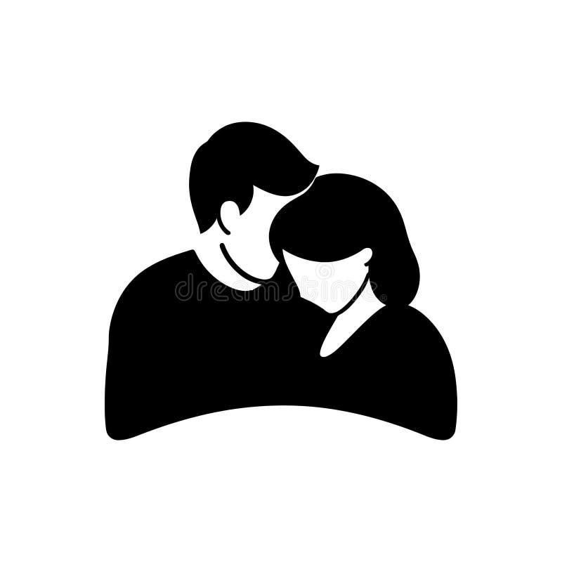 Couple cuddling icon stock vector. Illustration of affection - 298398863