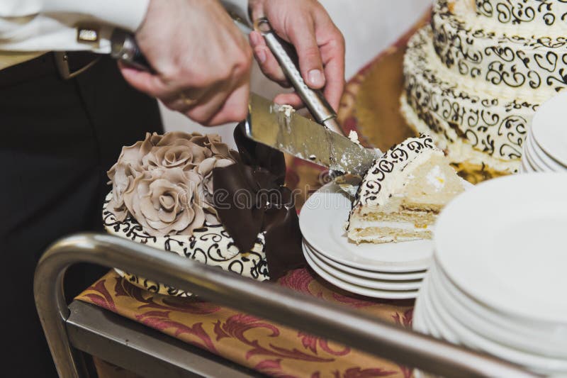 The Division of Wedding Cake 5240. Stock Photo - Image of mess, figure ...