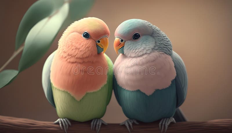 Couple of Cute Lovebirds. UI and UX Design Stock Illustration ...