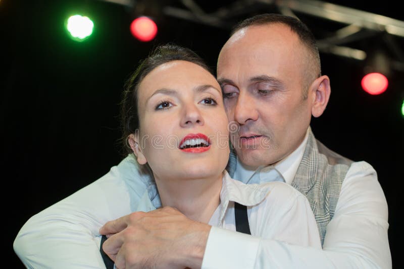Couple Dancers Performing on Stage Stock Image - Image of human ...
