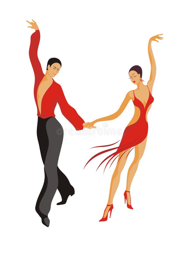 Couple dances cha-cha stock vector. Illustration of dance - 68963743