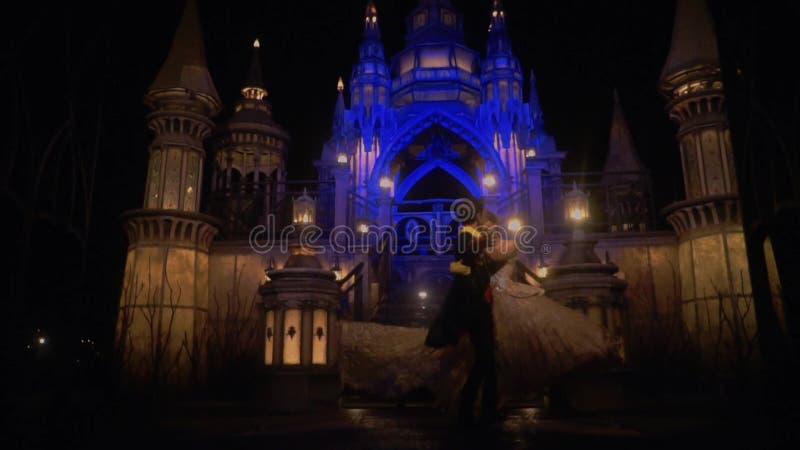 A Couple Dancing with Attraction on the Dance Floor Inside the Castle ...