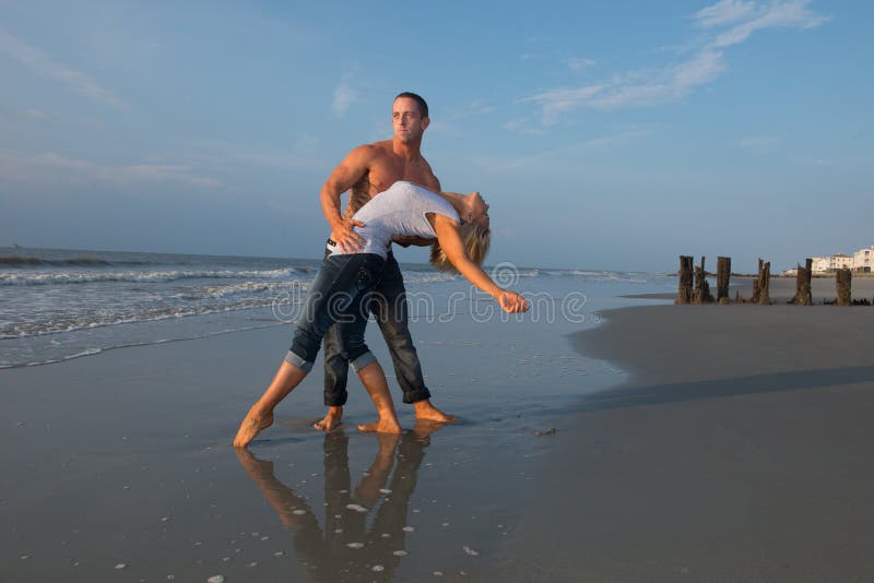 Couple Dancing on the Beach Stock Photo - Image of couple, caucasian ...