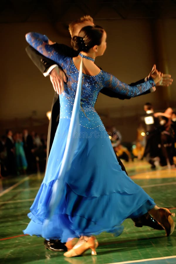 Couple Dancing on Classic Dance Competition Stock Image - Image of ball ...