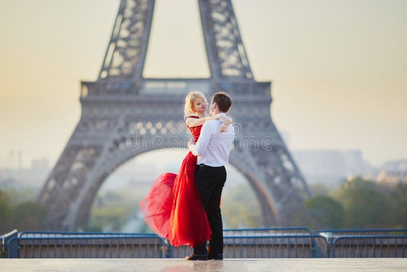 Couple Dancing in Front of the Eiffel Tower in Paris, France Stock ...